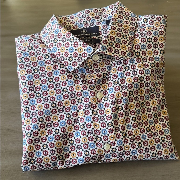 Hart Schaffner Marx | Shirts | Hart Schaffner Marx Dress Shirt Blue Red ...